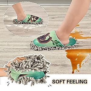 Sloth Mom Baby Mop Slippers Shoes Cover for Floor Cleaning Washable Dust Dirty Hair Cleaners Microfiber Mop Socks for House Office Kitchen