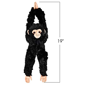 ArtCreativity Black Hanging Chimpanzee Plush Toy, 19 Inch Stuffed Chimpanzee with Realistic Design, Soft and Huggable, Cute Nursery Decor, Best Birthday Gift for Boys and Girls