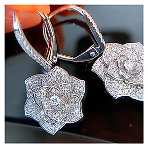 Earrings Flower Earrings for Women Female Ear Accessories Dance Party Jewelry Dangle Earrings (Color : 01) (1 B)