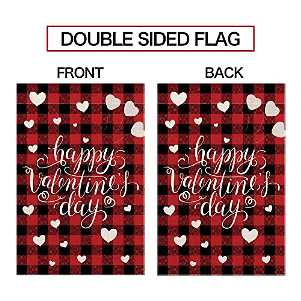 EDDERT Happy Valentine's Day Garden Flag Vertical Double Sided, Burlap Love Hearts Tree Red Truck with Rose Flowers Yard Outdoor Decorations 12.5 x 18 Inch (Valentine's Day Letters)