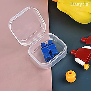 12 Pcs Small Clear Plastic Beads Storage Containers Box with Hinged Lid Bead Organizers and Storage Small Plastic Boxes Organizer Box for Small Items Crafts Jewelry Earplugs (1.37 x 1.37 x 0.7 Inches)