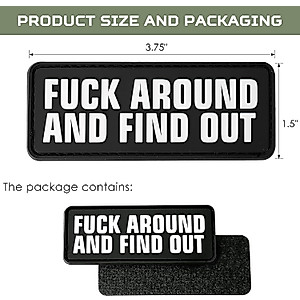 XMJY FAFO PVC Patch - 1 Pc Fuck Around and Find Out Patch, Funny Tactical Morale Hook and Loop Patch for Backpacks, Dog Harnesses, Army Vests, Hats, Helmets