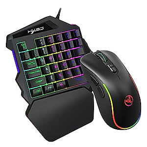 UKCOCO 1 Set one-Hand Human Body Ergonomic Gaming one Hand RGB Keyboard Mechanical Ergonomic Gaming Keyboard v100 Keyboard Left Hand Gaming Keyboard Gaming Keyboard Mouse Plastic