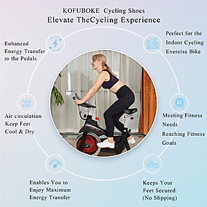 Pairobin Cycling Shoes Women's Indoor Cycling Shoes - Outdoor Cycling Shoes Comfortable and Breathable - Compatible with SPD Cleats Black