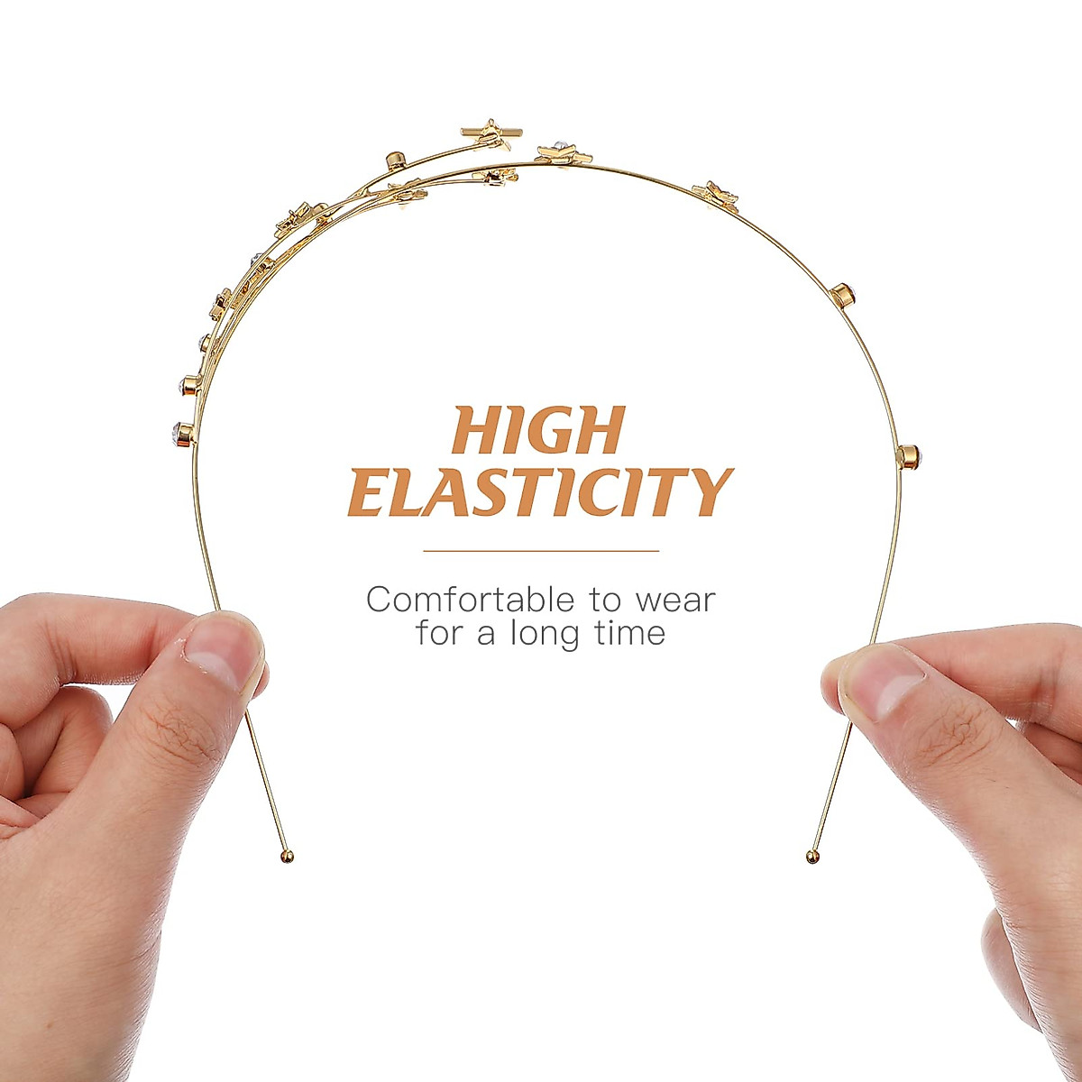 Beaupretty Star Headband for Women, Rhinestones Star Halo Crown Goddess Headband Wedding Crown Pearl Headband Bridal Headband Fashion Headpiece for Bride Bridesmaid