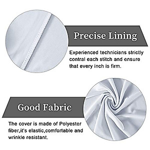 ManMengJi White Spandex Table Cover 6 ft, Stretch Tablecloths for Standard Folding Tables, Universal Rectangular Fitted Table Cloths for Wedding, Banquet, Party and Events