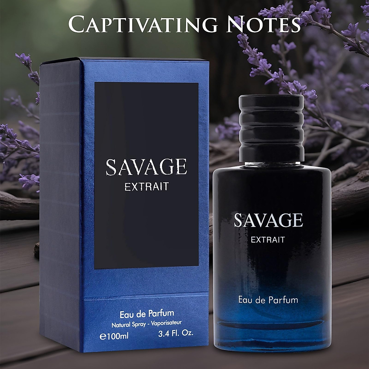 Savage Extrait Eau De Parfum for Men Top Notes of Grapefruit & Heady Spices Base Notes of Lavender Essence & Rich Wood Cologne for Everyday Wear, Work Days, Romantic Date Elegant 100ml Bottle