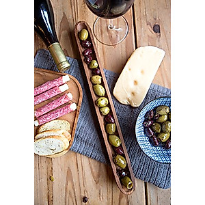 Ironwood Gourmet Olive Canoe, 1 x 1.75 x 16 inches, Brown