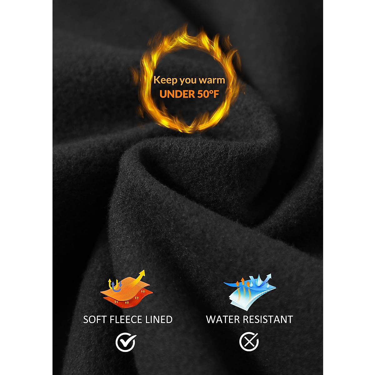 BALEAF Women's Fleece Lined Leggings Thermal Warm Winter Tights High Waisted Thick Yoga Pants Cold Weather with Pockets Black XL