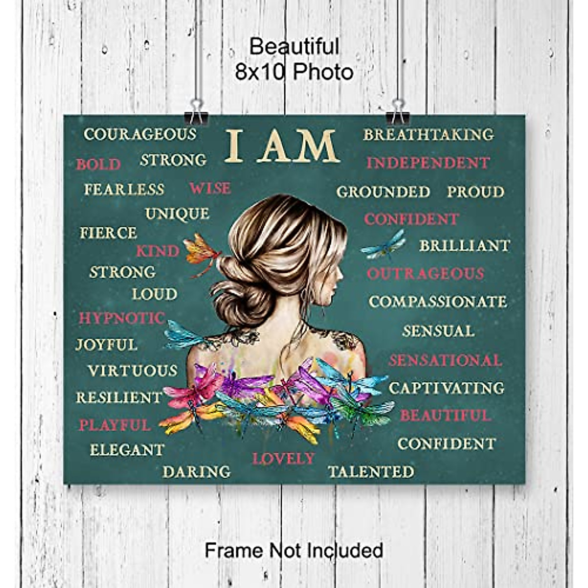 Positive Affirmations Boho-chic Wall Art & Decor - I Am Bohemian Motivational Wall Decor - Inspirational Quotes Sayings - Encouragement Gifts for Women - Encouraging Wall Decor - UNFRAMED Picture