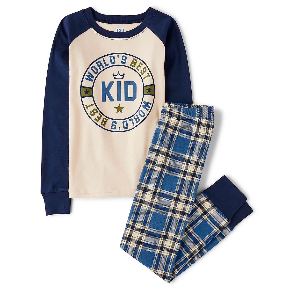 The Children's Place Boys' Long Sleeve Top and Pants Snug Fit 100% Cotton 2 Piece Pajama Set, Best Kid, 10