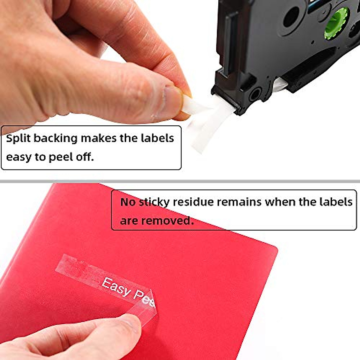 White on Clear TZe Compatile with Brother P Touch Label Tape TZe-135 TZe135 Tz Tape 12mm 0.47 Laminated Clear for PT-D210 D220 D200 H110 D400 Label Maker