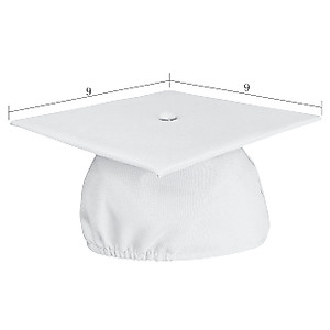 GradPlaza Matte Graduation Cap with Tassel White Graduation hat for High School College Adult 2024 and 2025