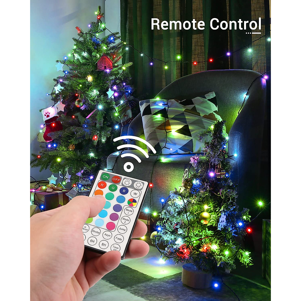 Color Changing String Lights with Remote - RGB 170 Ft 500 LED Color Changing Christmas Lights Timing Function Xmas Lights for Halloween, Christmas Decor, Holiday, Party, Xmas Decorations