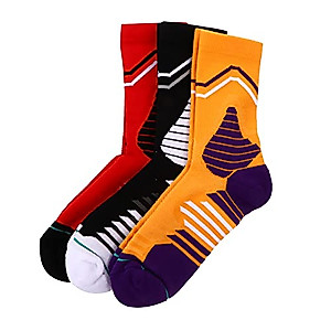 GAFOKI 3 Pairs Sports Socks Stocking Stuffers for Guys Slipper Socks Men's Athletic Socks Basketball Socks Men Breathable Socks Outdoor Socks Men Sweat Releasing Socks Breathable Socks