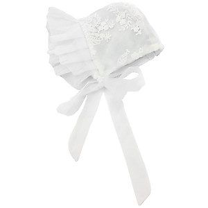 Glamulice Baby Girls Flower Christening Baptism Dress Formal Party Special Occasion Dresses for Toddler Light Ivory White 3-6 Newborn Birthday Holiday Wedding Pageant Gowns Lace Shoes & Hat Event 3M