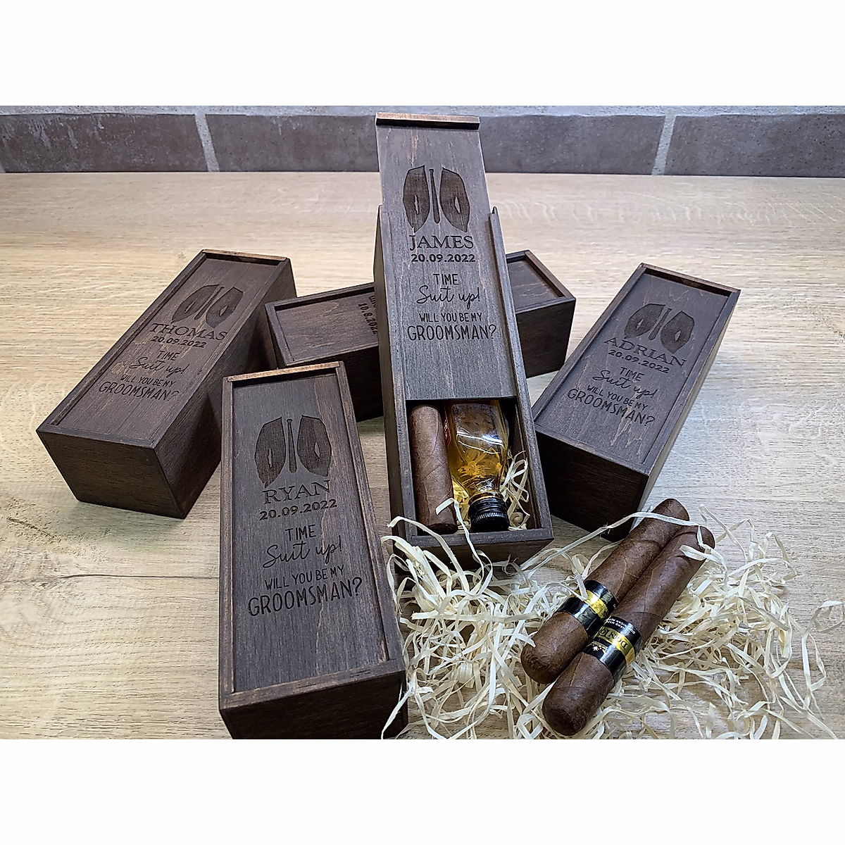 Personalizable Groomsmen Gift Box, Groomsmen Proposal, Best Man Proposal, Father of Bride Gift, Cigar Gift Box, Father of Groom Gift, Keepsake box