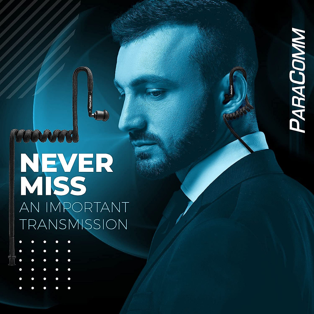 ParaComm Moisture Resistant Listen Only Earpiece 3.5mm - Radio Earpiece for Law Enforcement, Police Earpiece for Radio Mic Earpiece Compatible with Motorola T600, T800 & Kenwood Two Way Radios