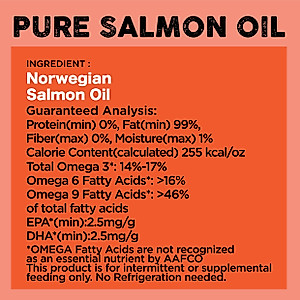 Nature's Diet Pet 32 oz Norwegian Salmon Oil Dogs & Cats - Natural Support for Joint Function Immune Heart Health Appetite Skin & Coat Omega 3 6 9 Liquid Food Topper EPA DHA Fatty Acids