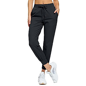 Libin Women's Joggers Pants Athletic Sweatpants with Pockets Running Tapered Casual Pants for Workout,Lounge, Black L