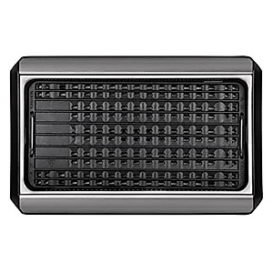 Baumann Living Indoor Smokeless Grill 1500W with Smart LED Touch Screen, Tempered Glass Lid, 2 Removable Ceramic Nonstick Grill & Griddle Plate, in a Sleek Design with Brush Chrome Finish..