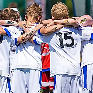 40 Sheets Soccer Tattoos for Kids, Men Women Soccer Temporary Tattoos Fake Tattoos Soccer Stickers for Kids, Soccer Ball Party Favors Decorations Soccer Goodies Soccer Gifts for Girls Boys