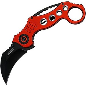 7.5" Spring Assisted Folding Pocket Karambit Tactical Knife Red Handle