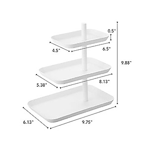 Yamazaki Home 3-Tier Serving Stand - Appetizer Tray Organizer for Party or Kitchen Steel One Size White