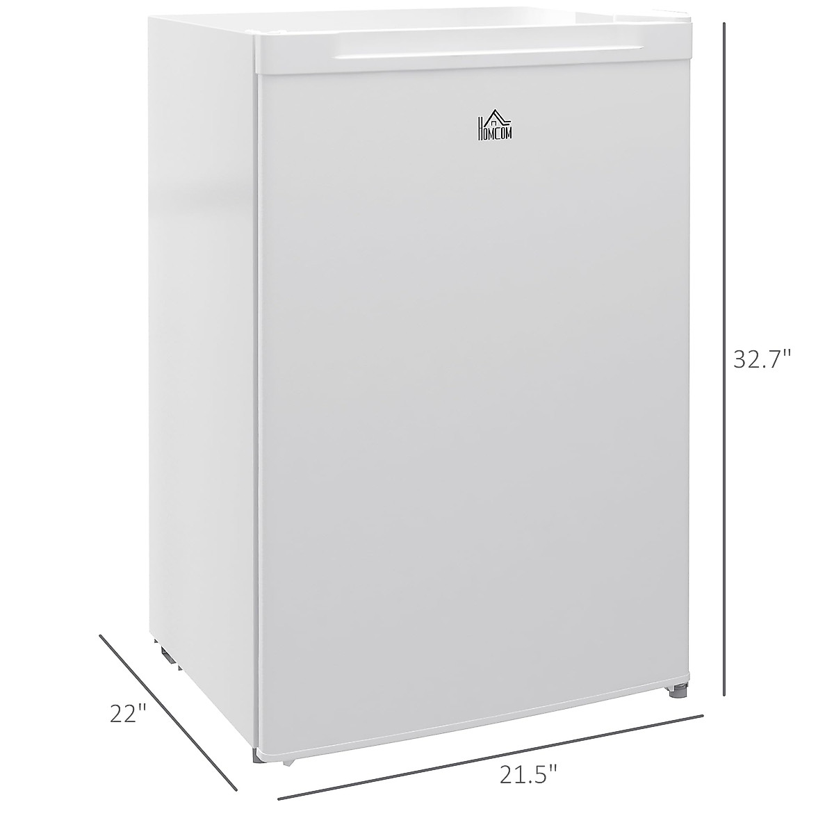 HOMCOM Mini Freezer Countertop, 3 Cu.Ft Compact Upright Freezer with Removable Shelves, Reversible Door for Home, Dorm, Apartment and Office, White