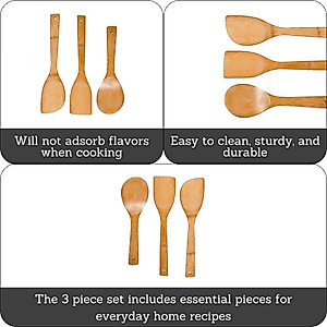 IMUSA USA Cookware Spoon Set 3-Piece, Bamboo
