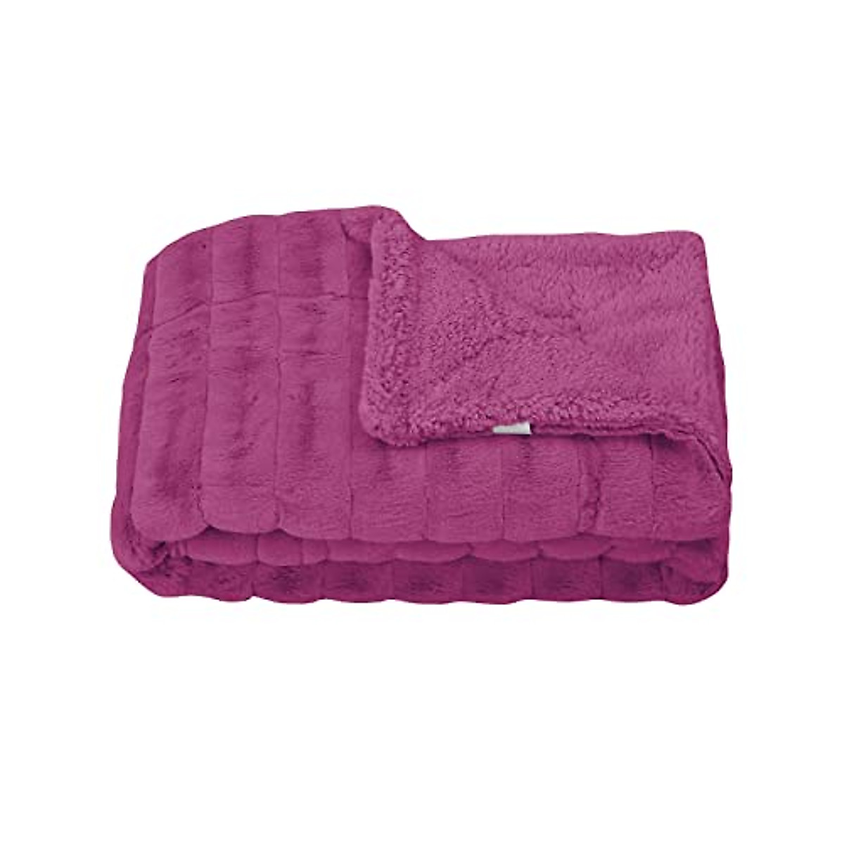 Home Soft Things Super Mink Faux Fur Throw, 50'' x 60", Fuchsia Rose, Luxurious Fluffy Cozy Elegant Throw with Sherpa Backing Fuzzy Throw for Couch Living Room Bedroom Home Décor