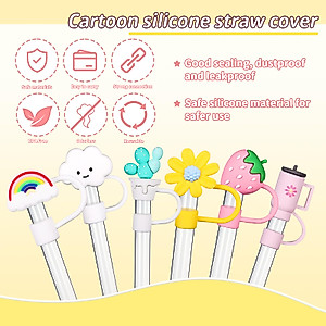 ZIZAISM Straw Cover Cap for Hydroflask Tumbler 40 oz / 32 oz, Silicone Straw Covers for Hydro Flask, for 10mm Straw, Reusable, BPA Free - 6PCS