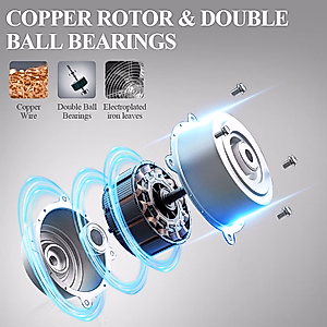 WiseWater 6 Inch Exhaust Fan, 110 V Wall Mounted Exhaust Fan, Low Noise 353 CFM Extractor with Variable Speed Controller for Kitchen, Bathroom, Smoking Room, Garage, Greenhouse, Attic, Farm