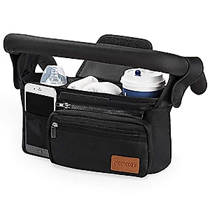 Momcozy Universal Stroller Organizer with Insulated Cup Holder Detachable Phone Bag & Shoulder Strap, Fits for Stroller like Uppababy, Baby Jogger, Britax, BOB, Umbrella and Pet Stroller
