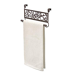 iDesign Vine Over-the-Cabinet Kitchen Dish Towel Bar Holder - Bronze