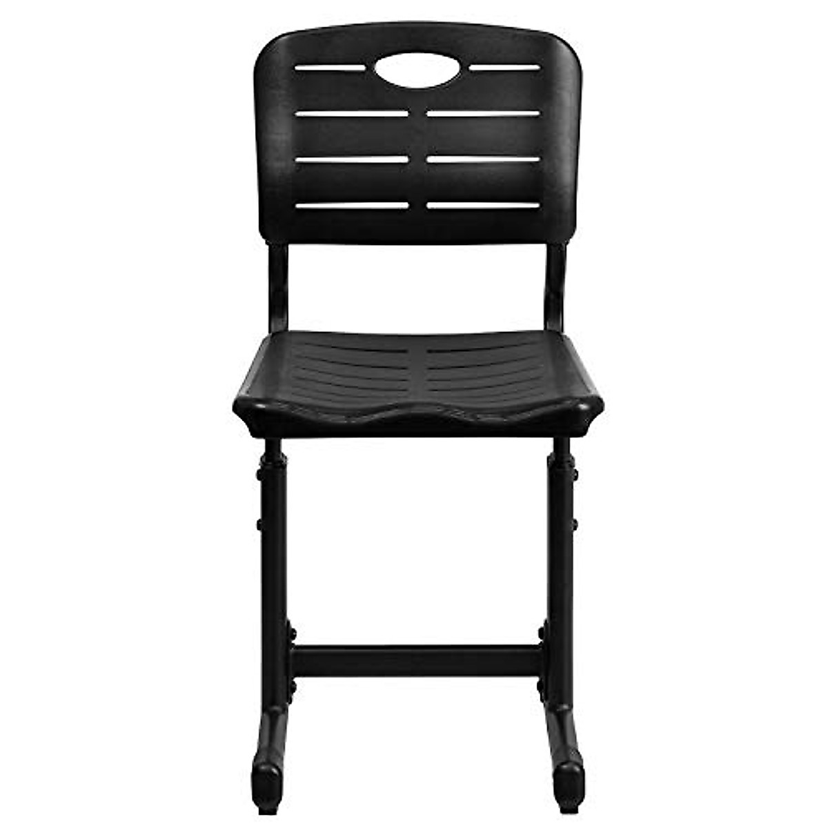 Flash Furniture Adjustable Height Black Student Chair with Black Pedestal Frame