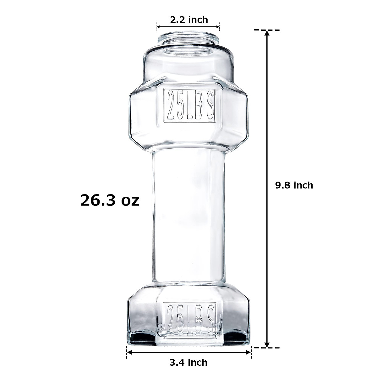 The Wine Savant Set of 4, Dumbbell Beer & Whiskey Glasses, Giant Lifting Beers 26oz Glass | Large Weightlifting to Scale Funny Beer Mug | For Men & Women Cool Beer Glasses Perfect, Gifts for Dad