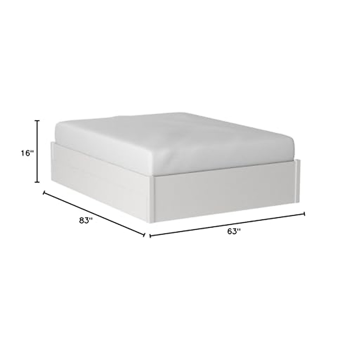 Prepac Select Queen 4-Post Raised Platform 4-Drawer Storage Bed, Modern Queen Storage Bed with Drawers 83" D x 63" W x 16" H, White, WBSQ-1302-4K