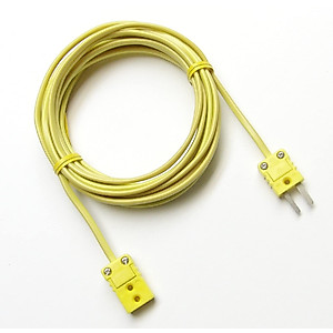 K-Type Thermocouple Extension Cable Wire with Miniature Mini Thermocouple Connectors 15 ft (= 5 Yard) Long