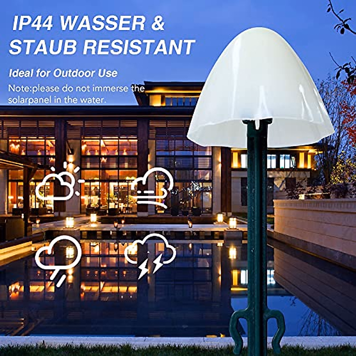 Cute Mushroom Solar Lights 20LED, 28 feet, 8 Modes, Solar Waterproof, This Mushroom Light is Very Suitable for Outdoor Decoration, Adding Color to Your Garden (Warm White)