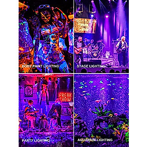 ZUCKEO Outdoor Blacklight Spotlight LED Spot Black Light with US Plug, 15W IP66 Landscape Black Lights Fixtures for Glow Party Body Paint Fluorescent Poster Yard Garden House Decorating(4Pack)