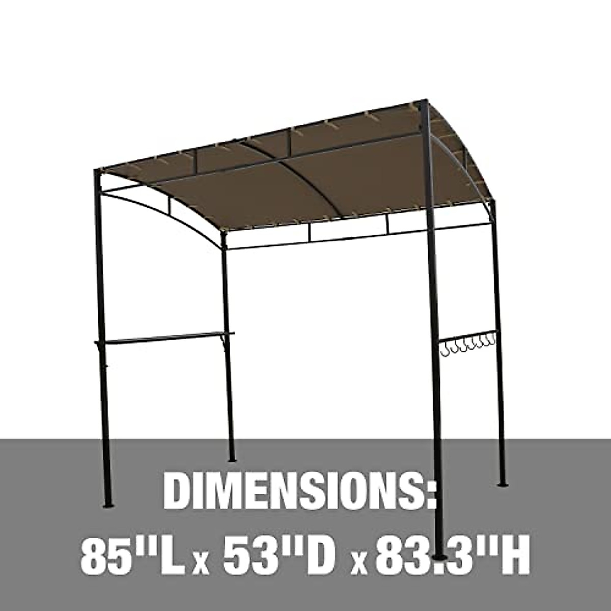 Bliss Hammocks Bliss Outdoors BCA-100 85in BBQ Grill Gazebo Canopy w/Serving Shelf, Steel Construction, Weather-Resistant, Sun-Shade, Bronze