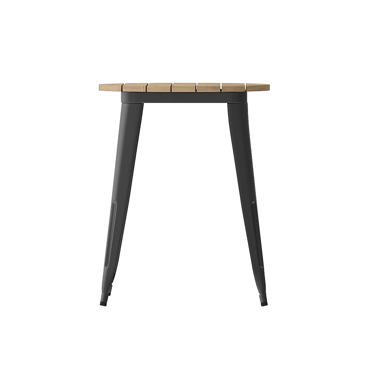 Flash Furniture Declan Commercial Outdoor Bar Height Dining Table, All Weather Poly Resin Top with Steel Base, 23.75" Round, Brown/Black