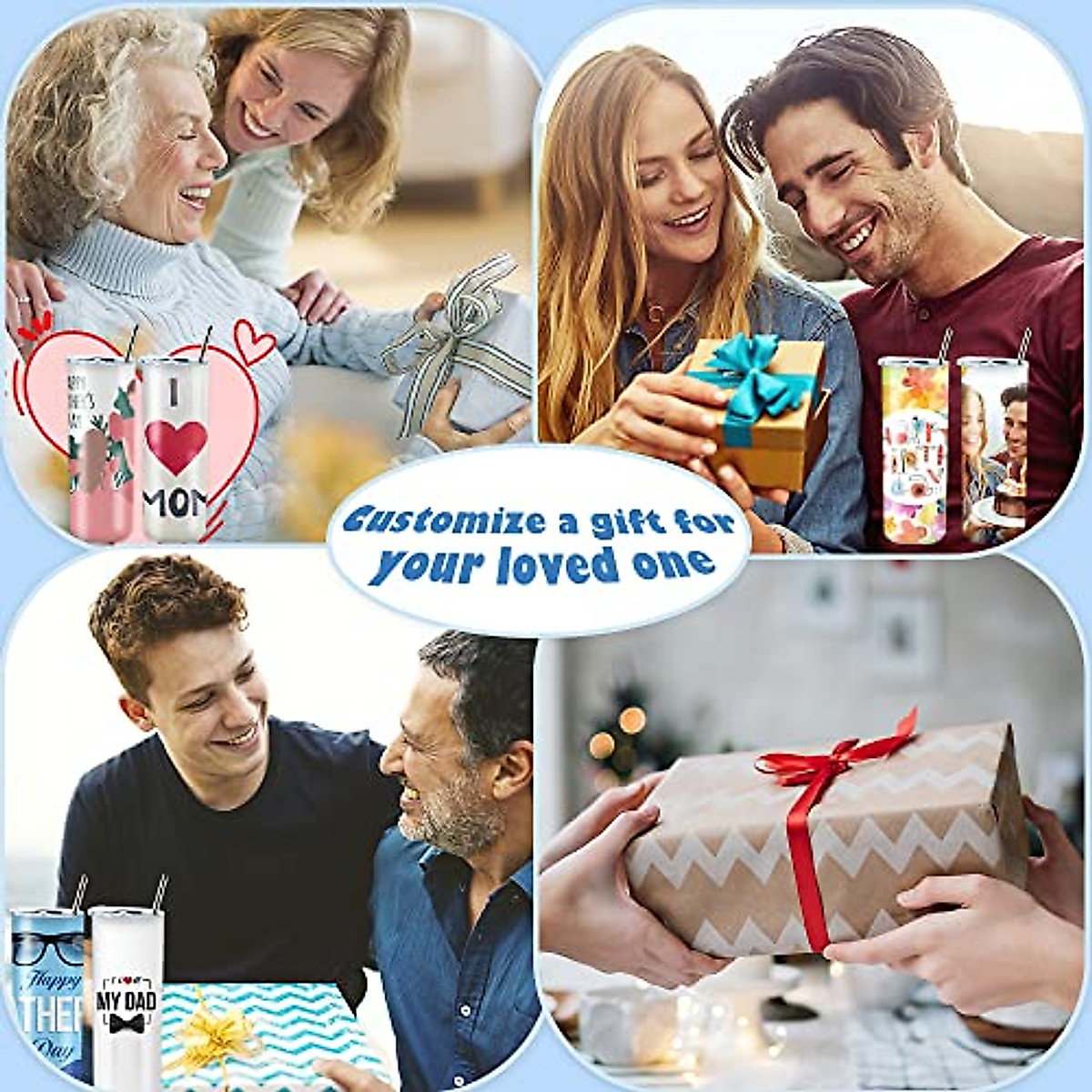 25 Pack 20 oz Sublimation Tumblers,Straight Skinny Stainless Steel Double Wall Insulated Cups for Heat Transfer with Silicone Band, Heat Resistant Tape,Shrink Wrap Films and Individually Boxed