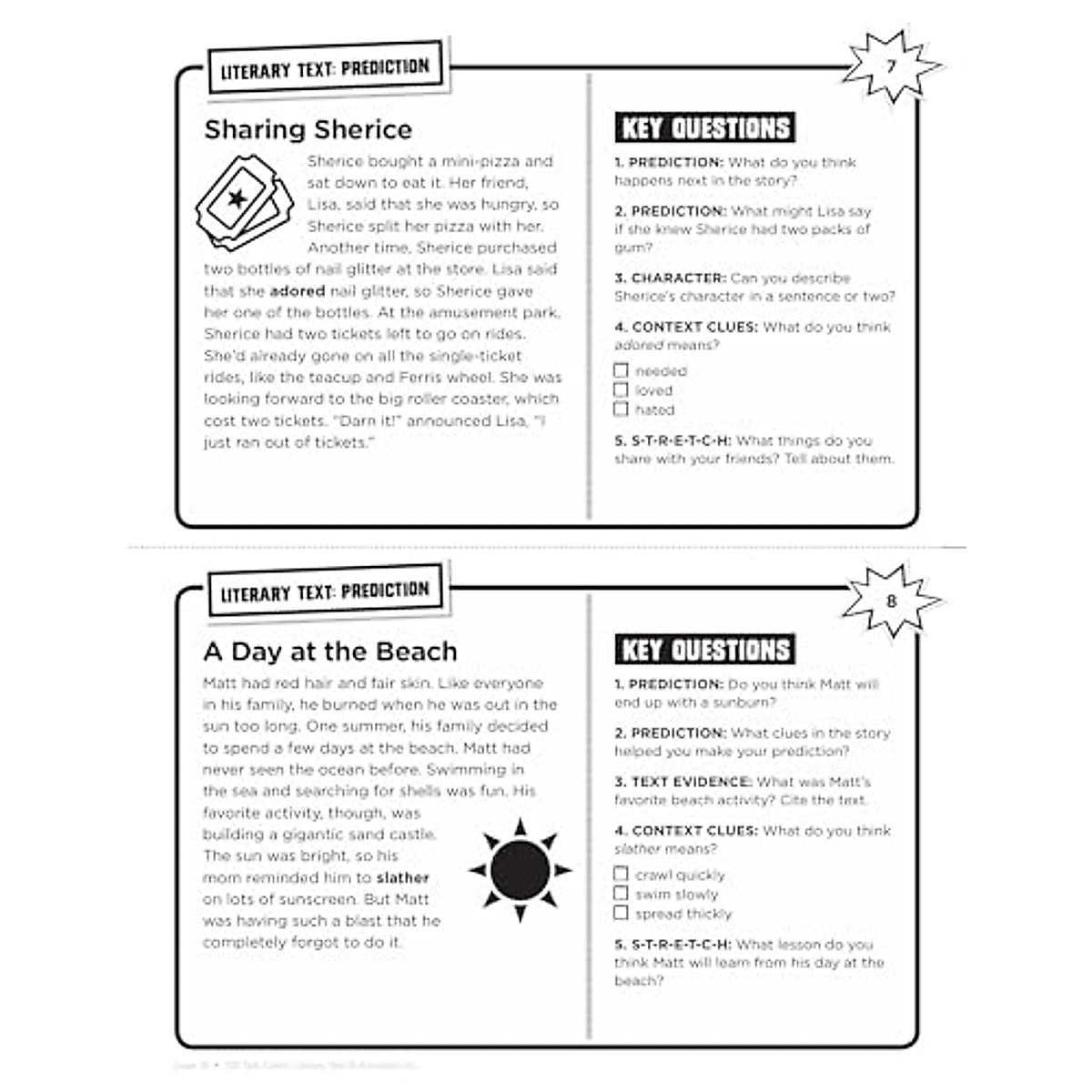 100 Task Cards: Literary Text: Reproducible Mini-Passages With Key Questions to Boost Reading Comprehension Skills