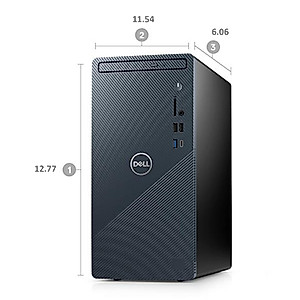 Dell Inspiron Desktop Computer, 12th Gen Intel Core i5-12400 Processor, 32GB DDR4 RAM, 2TBSSD, WiFi 6, DVD R+W, Display Port, HDMI, 8 USB Ports, USB-C, Windows 11 Home, Blue