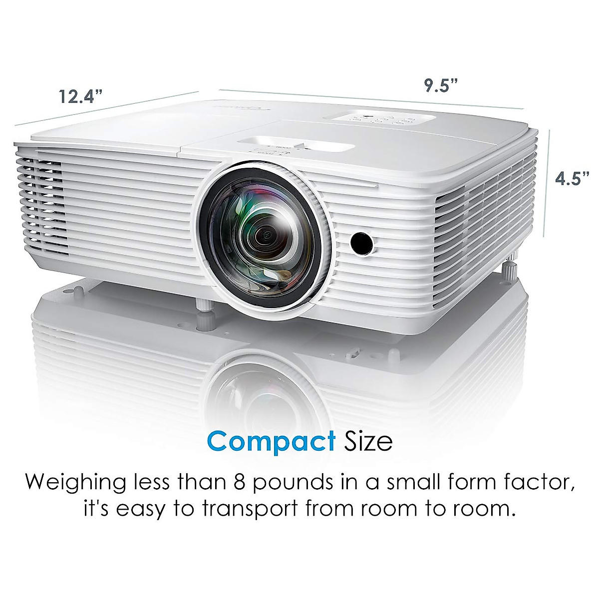 Optoma EH412ST Short Throw 1080P HDR Professional Projector | Super Bright 4000 Lumens | Business Presentations, Classrooms, or Meeting Rooms | 15,000 Hour lamp Life | Speaker Built in | Portable