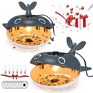 2024 Newly Flea Traps for Inside Your Home, Shark Sticky Flea Trap Fly Trap Indoor with 8 Flea Trap Refill Discs, UV Flea Light Trap Flea Killer for Home, Safe Kids, Friendly to Pets(2 Pack)