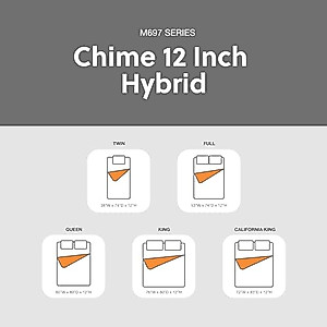 Signature Design by Ashley King Size Chime 12 Inch Medium Firm Hybrid Mattress with Cooling Gel Memory Foam