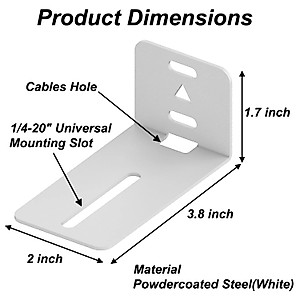 Wall Mount Kit for Wyze Cam Pan V2 V3, Mounting Brackets for WYZE Indoor/Outdoor Home Camera, Wall Holder for Most Cameras, Steel, Screws Installation, White